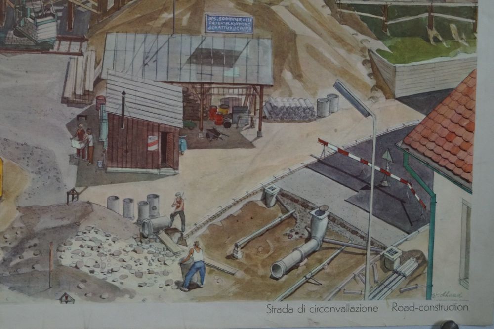 Schulwandbild Strassenbau Werner Schaad /ix (Gebraucht) in Härkingen ...