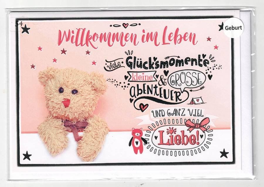 Glückwunsch Karte - Gratulation zur Geburt - Mädchen Girl (Neu und ...