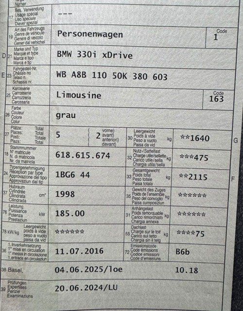 BMW 330i ex Drive Limousine Automat Letzter Preis (Gebraucht) in Basel ...