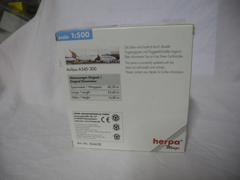 HERPA NR. 504638 AIRBUS A340-300 SRIKANKAN 1:500 MIB | Kaufen auf Ricardo