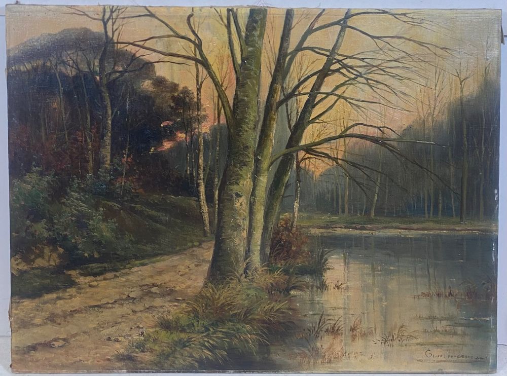 Antike Landschaft Gemälde Unleserlich Signiert | Kaufen auf Ricardo