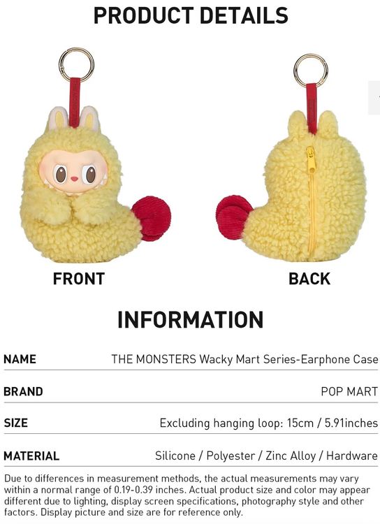 LABUBU THE MONSTERS Wacky Mart Series Earphone Case POP MART (Neu und ...