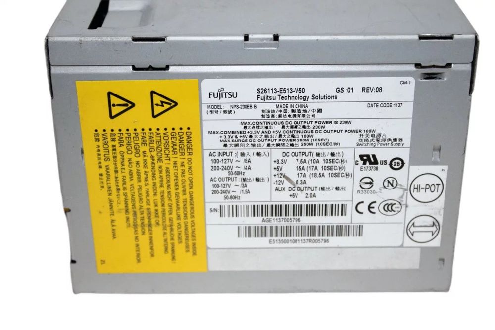 Fujitsu Power Supply 230 Watt ATX, NPS-230EB B | Kaufen auf Ricardo