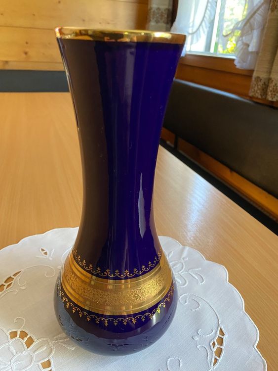 VASE ROYAL BAVARIA KPM GERMANY HANDARBEIT ECHT COBALT (Gebraucht) in ...