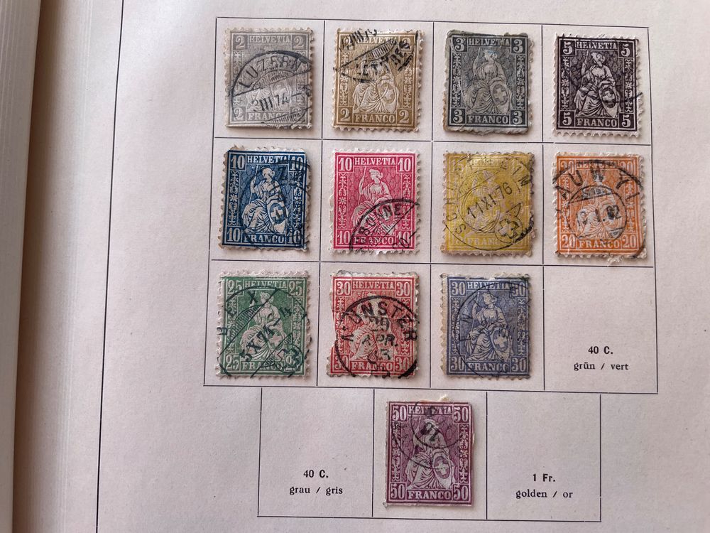 Ancien alb. 45 p. de timbres, dès 1871, dès 1.- (Gebraucht) in Sonceboz ...
