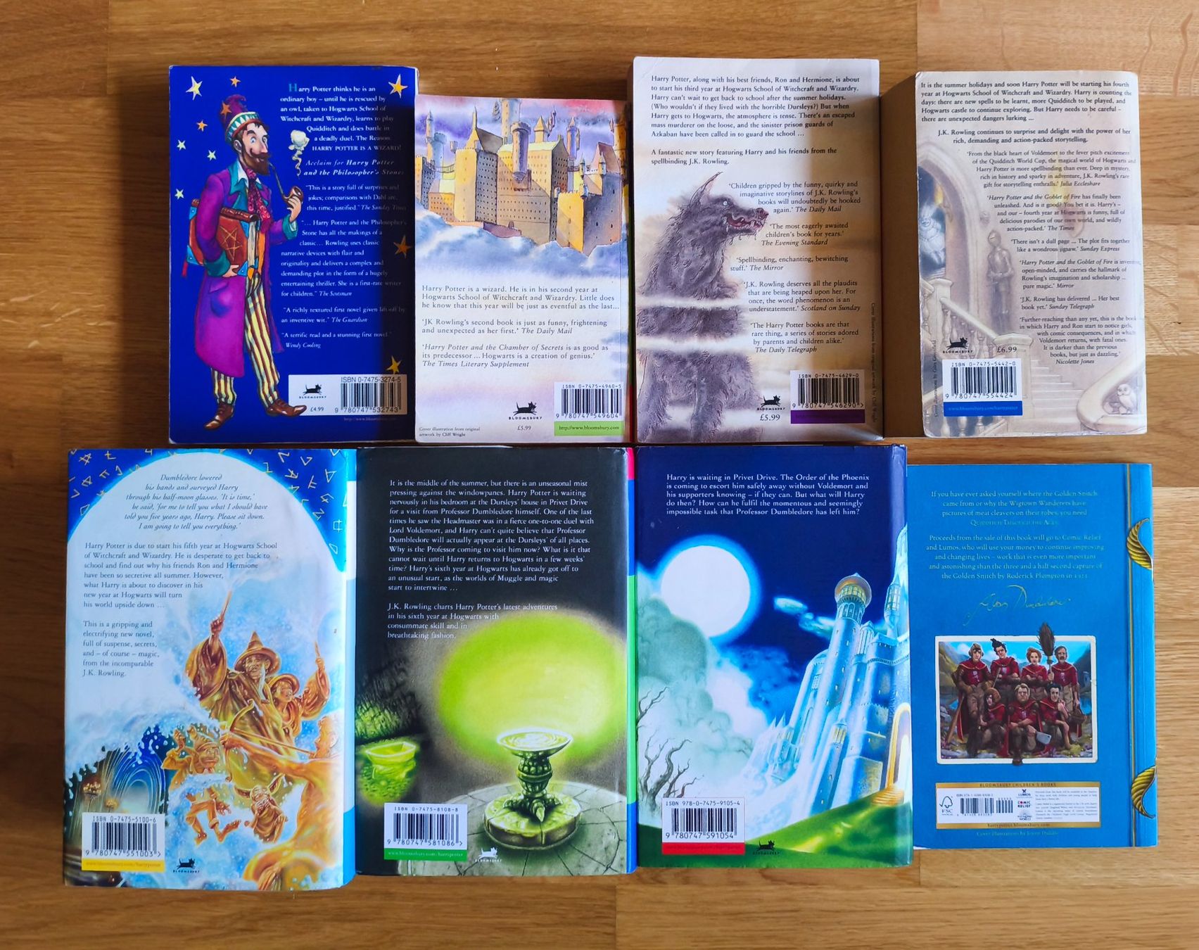 Harry Potter, books 1 to 7 (5-7 first editions) + Quidditch (Gebraucht ...