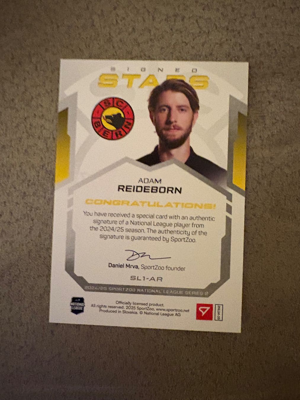 Adam Reideborn SC Bern - Sportzoo - 2024/25, Nummer 93/99 (Neu (gemäss ...