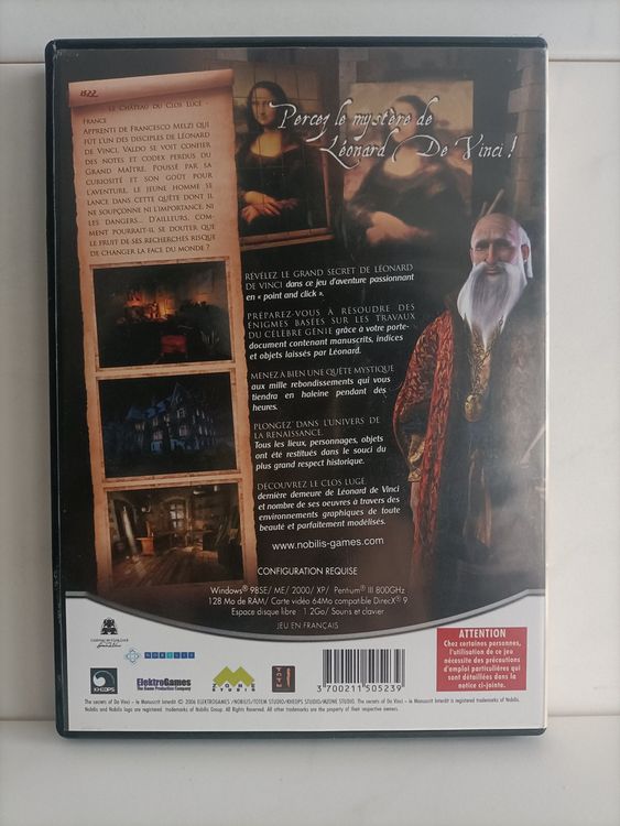Jeu PC Windows The Secrets of Da Vinci : Le Manuscrit interd | Kaufen ...