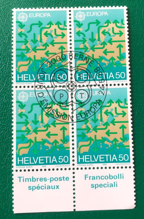 4 er Block Nr. 761 mit ETStempel Bern (Gebraucht) in Aarau für CHF 0.45 ...