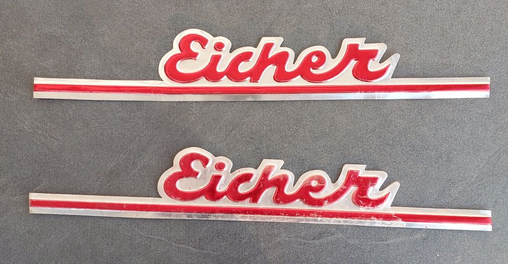 Blechschild Traktor Eicher Schriftzug Emblem | Acheter sur Ricardo