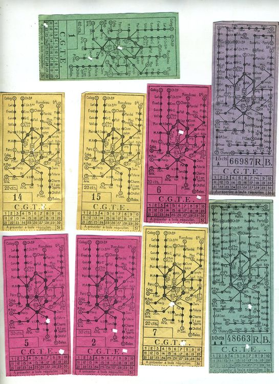 Série de 9 billets CGTE anciens de la période 1920-1935 (D'occasion) à ...