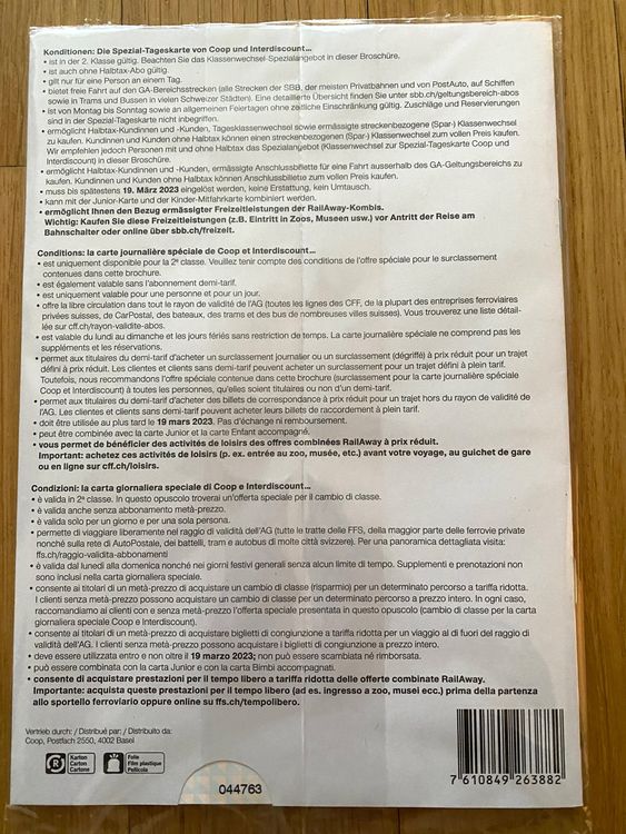 Tageskarte GA SBB Spezial | Kaufen auf Ricardo