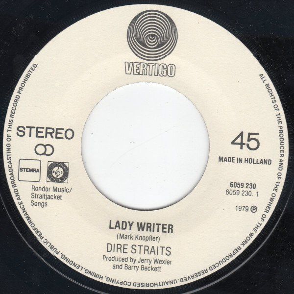 Dire Straits: Lady Writer 7" (Gebraucht) in Steinhausen für CHF 3 – nur ...