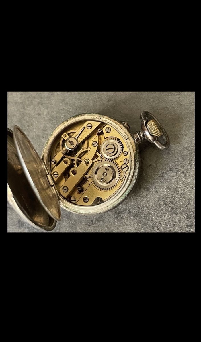 Montre de poche ancienne argent, décoration florale! (D'occasion) à ...