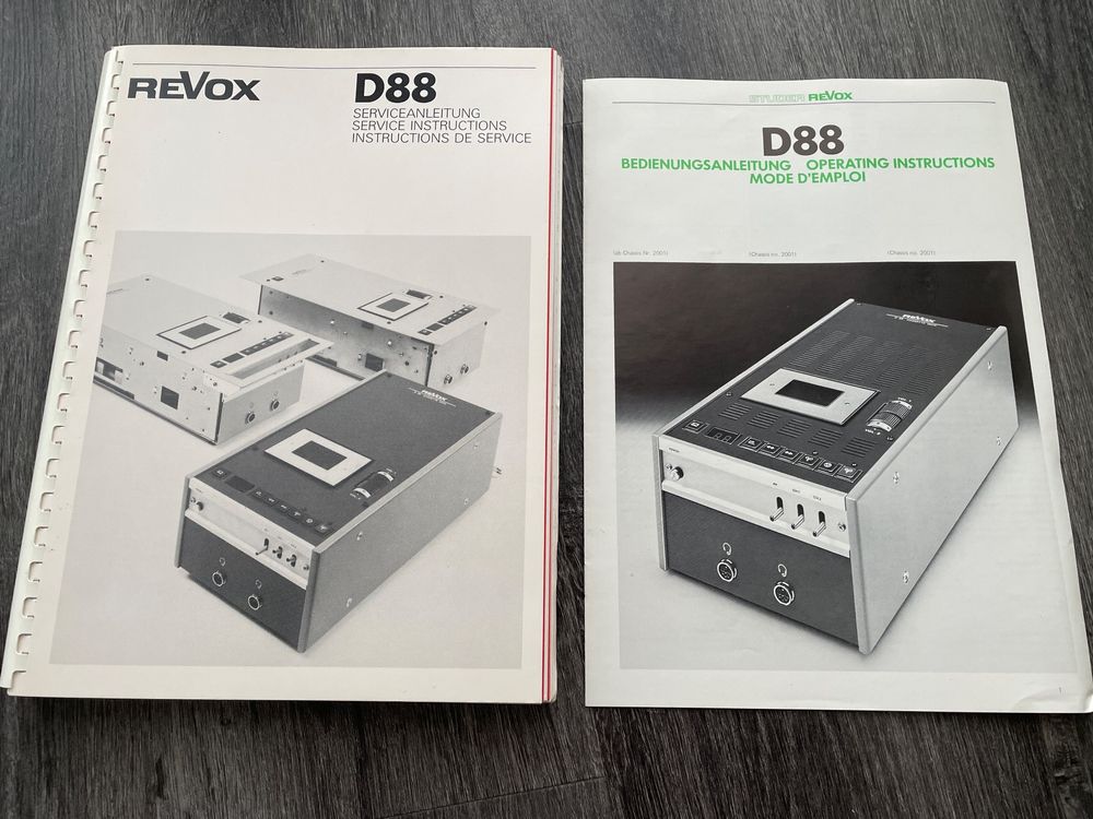 Service Manual Revox D88 + B.A. wie neu (Gebraucht) in Athenaz für CHF ...