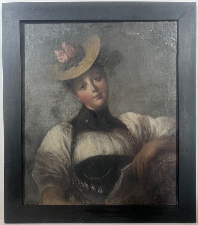 Antike Grosse Portrait Gemälde von eine Edler Dame | Kaufen auf Ricardo