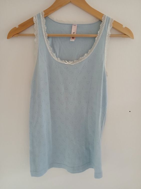 Light blue top/camisole with lace s/m | Kaufen auf Ricardo