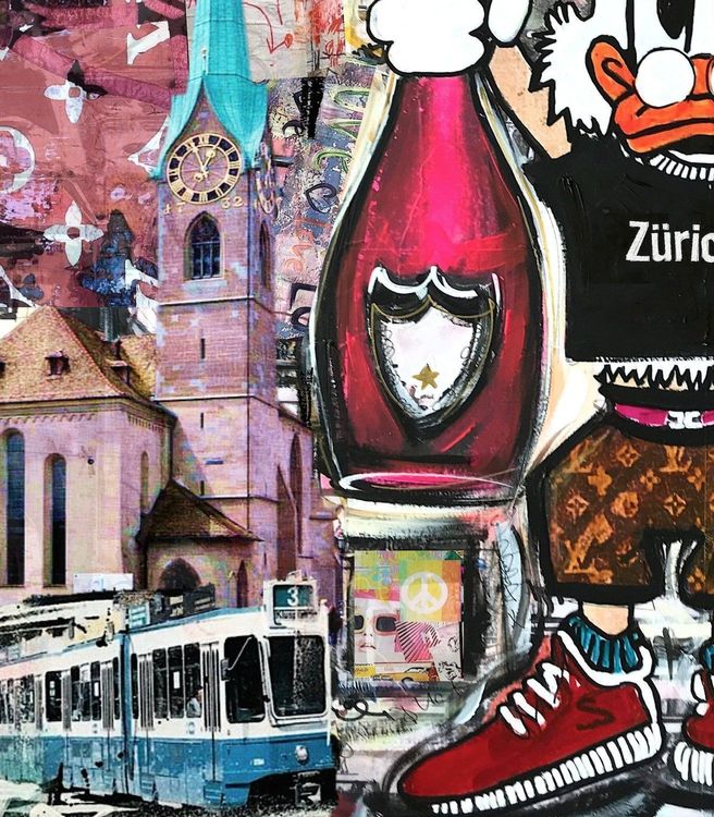 Pop Art Kunst Dagobert Duck Zürich Tram Münster Champagner (Neu (gemäss ...
