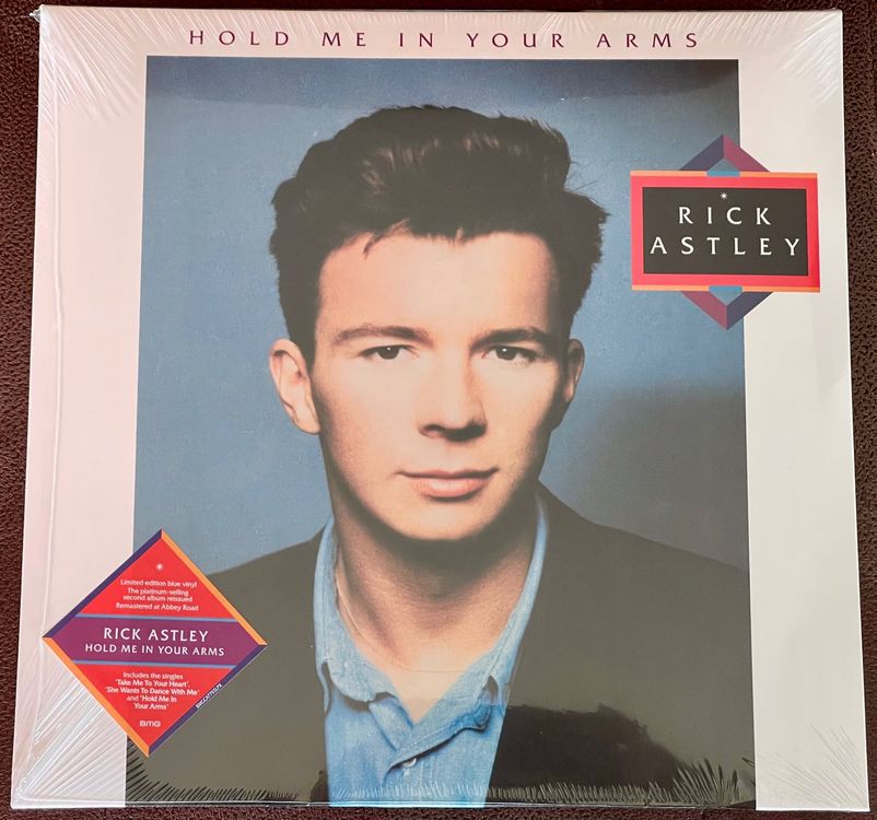 Rick Astley Hold Me In Your Arms blue vinyl LP 12" sealed (Neu und ...