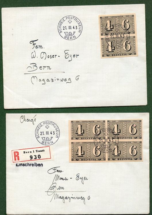 2 Briefe mit Zst W 15 Einzelwerte/Viererblocks Luxusblatt | Kaufen auf Ricardo