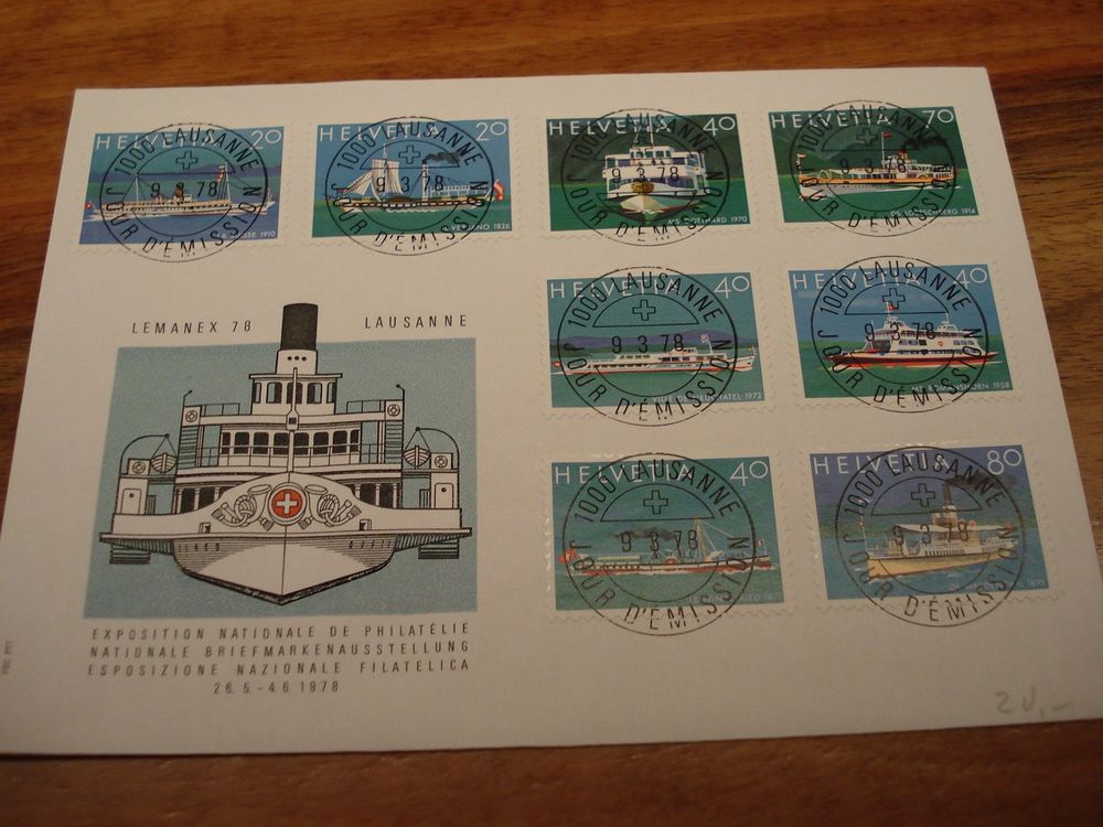 Lemanex 1978, FDC Einzelmarken ET-Voll-Stempel (Gebraucht) in Niederwil AG für CHF 6.2 – mit ...