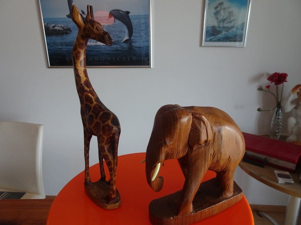 ELEFANT + GIRAFFE aus HOLZ | Kaufen auf Ricardo
