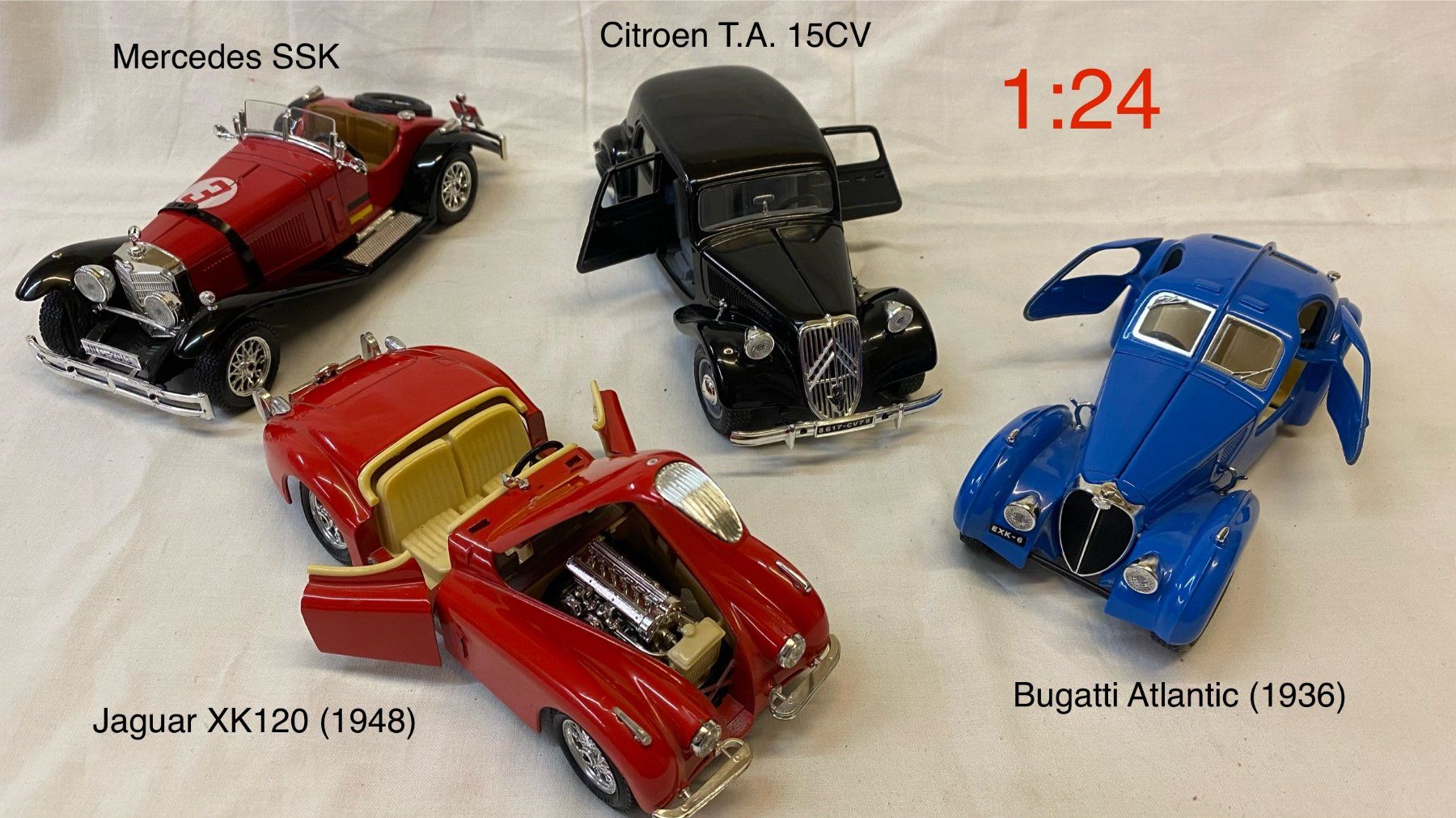 Modellautos 1:24 - Mercedes SSK, Bugatti, Jaguar, Citroën (Gebraucht ...