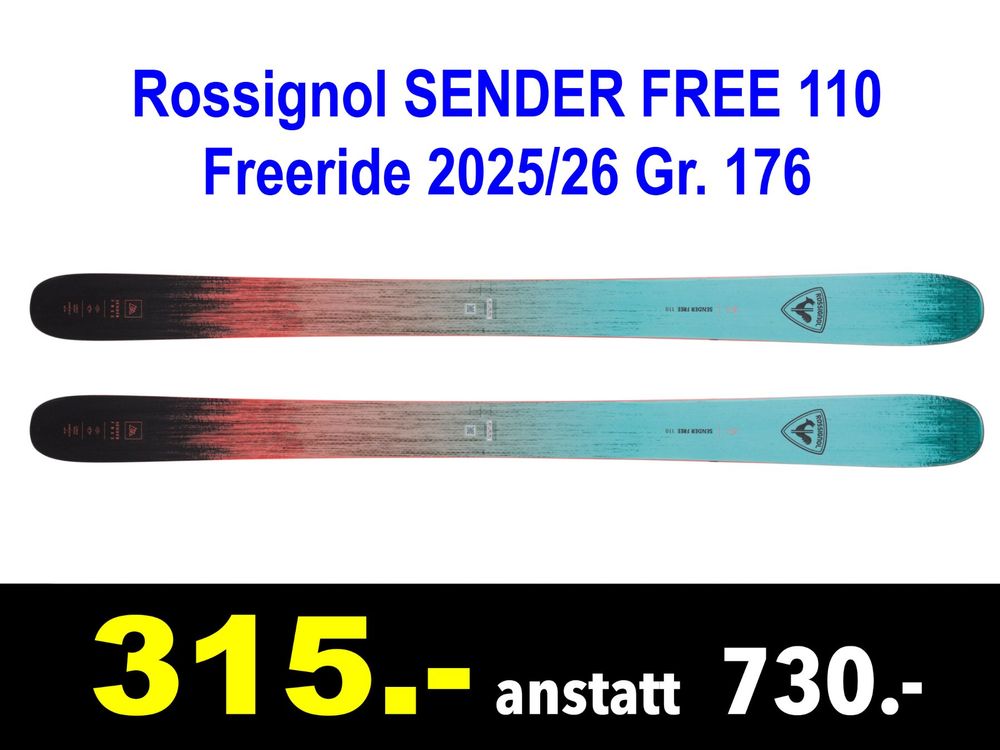 🔴 Rossignol SENDER FREE 110 Freeride Ski 2025/26 /158B (Neu und ...