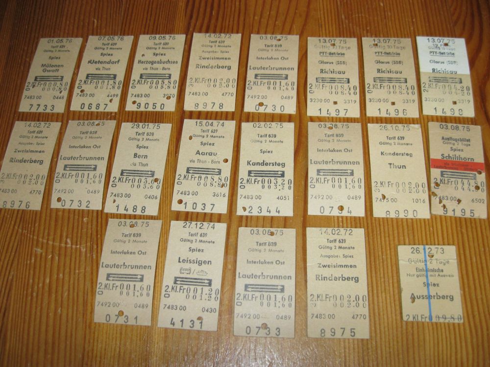 SBB BLS Billette Fahrkarten Tickets Bahnbillette 21Stück (Gebraucht) in ...