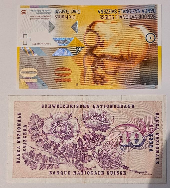2 Stk. alte 10 Franken Noten (Gebraucht) in Möriken AG für CHF 12 – mit ...