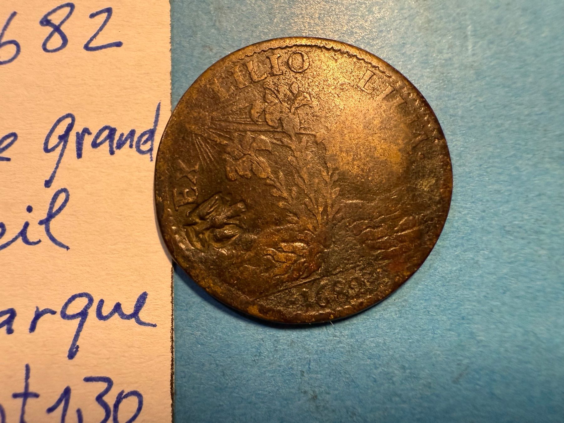 FRANCE : JETON 1682 - Louis le Grand avec contre marque (D'occasion) à ...