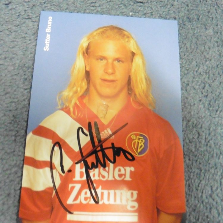 FC-Basel,Foto,90-er J.,Autogramm,Bruno Sutter,Sponsoren,Coop (Gebraucht ...