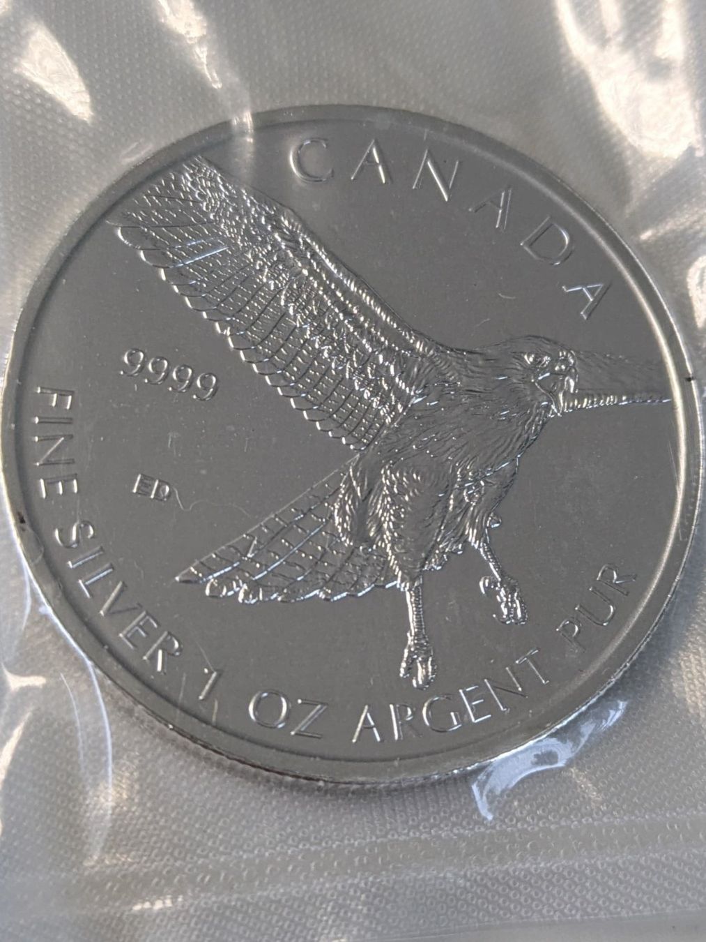 1 oz. / Unze Silbermünze 2015 Birds of Prey Falke Hawk 9999 (Gebraucht ...