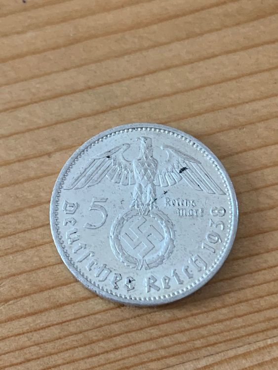 5 Reichsmark 1938 A Silber gem. Bilder (Gebraucht) in Oberuzwil für CHF 14 – mit Lieferung auf ...