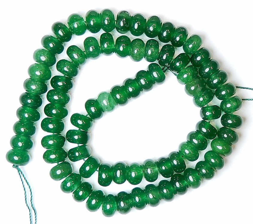 1 Strang echte schöne dunkle Smaragd Rondellen Perlen 8x5 mm (Neu ...