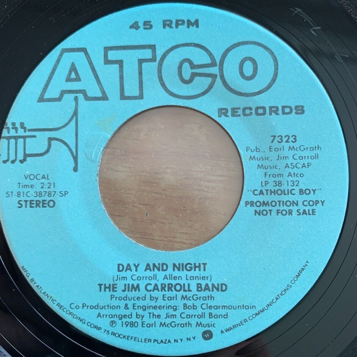 Jim Carroll Band - Day And Night / US-Promo 1980 - TOP (Gebraucht) in ...