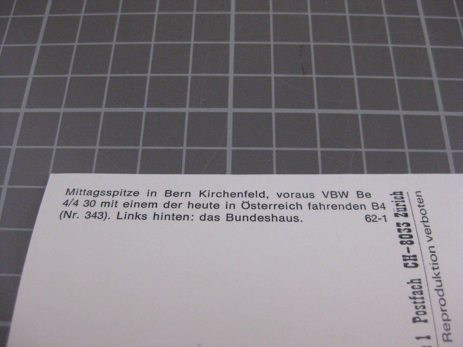 AK Bern Kirchenfeld mit blauen Bähnli, Vereinigte Bern Worb (Gebraucht ...