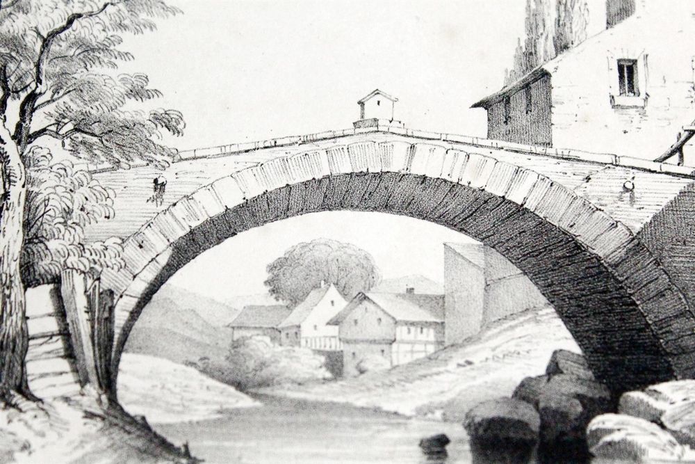 WILHELM HERMES (Deutschland, 19. Jh.) Steinbrücke, um 1870 (Gebraucht ...