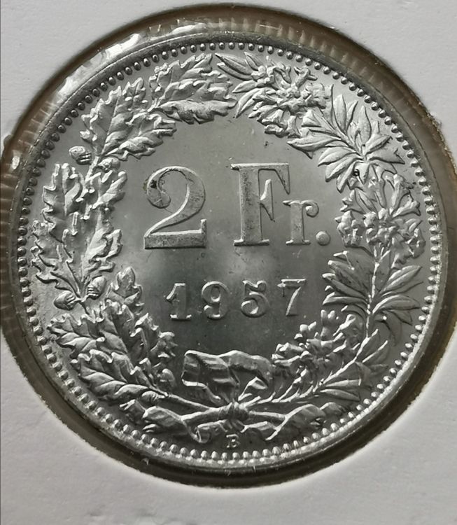 2 Franken 1957 stlg Silber (Neu (gemäss Beschreibung)) in Zürich für ...