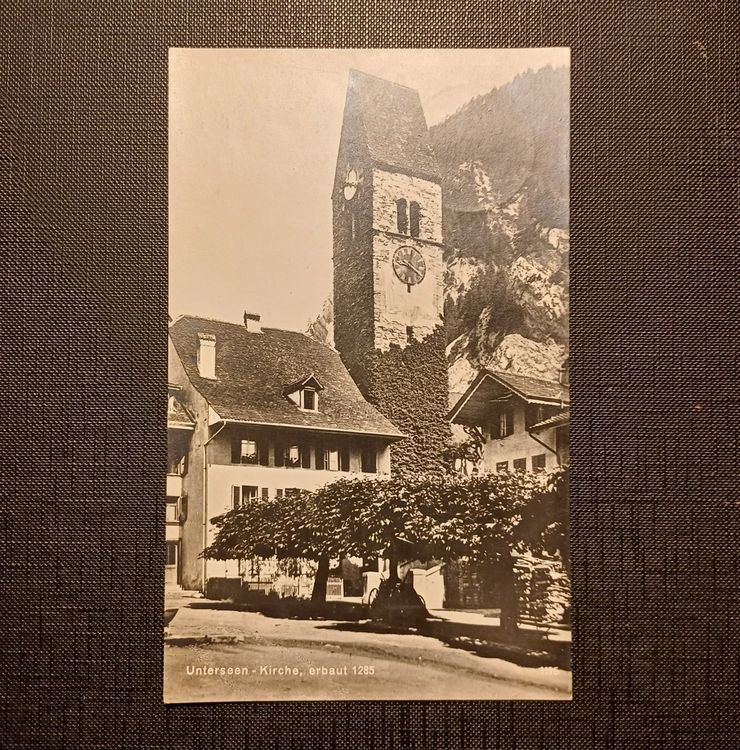 AK Unterseen Dorfplatz m. Kirche | Kaufen auf Ricardo