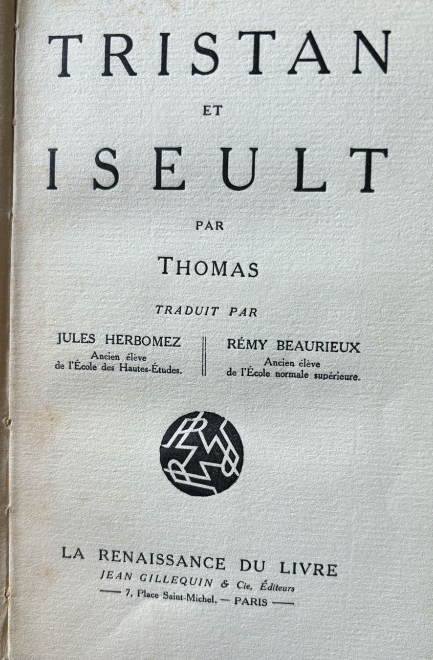 THOMAS-TRISTAN ET ISEULT-LA RENAISSANCE DU LIVRE (D'occasion) à PARADISO pour CHF 23 – avec ...