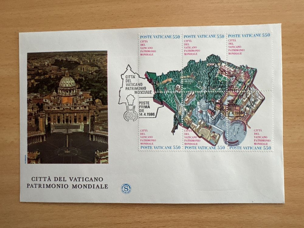Vatikan Briefmarke auf Brief, Vatikanstadt Welterbe 1986! (Gebraucht ...