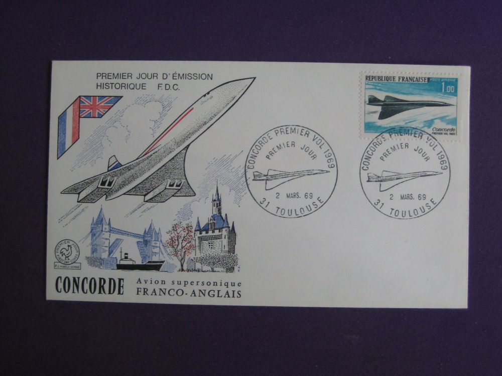 Erstflugbrief CONCORDE, 2.mars 1969 TOULOUSE (Neu (gemäss Beschreibung)) in Wangs für CHF 7 ...