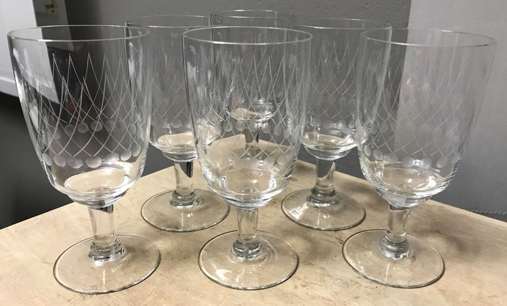 6 x Kafi Fertig - vintage Gläser 50er - 60er Glas Kafiglas (Gebraucht ...
