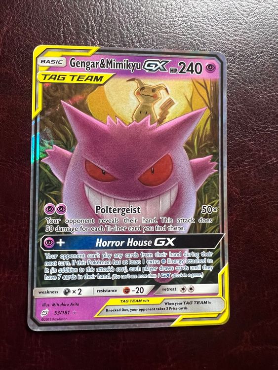 POKEMON GENGAR & MIMIKYU GX TEAM UP HOLO CARD 53/181 ULTRA R (Gebraucht) in Locarno für CHF 299 ...