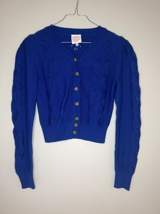 Vintage-style royal blue cardigan | Kaufen auf Ricardo