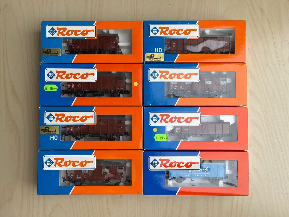 8 Roco-Güterwagen in OVP (Gebraucht) in Studen BE für CHF 29 – mit ...