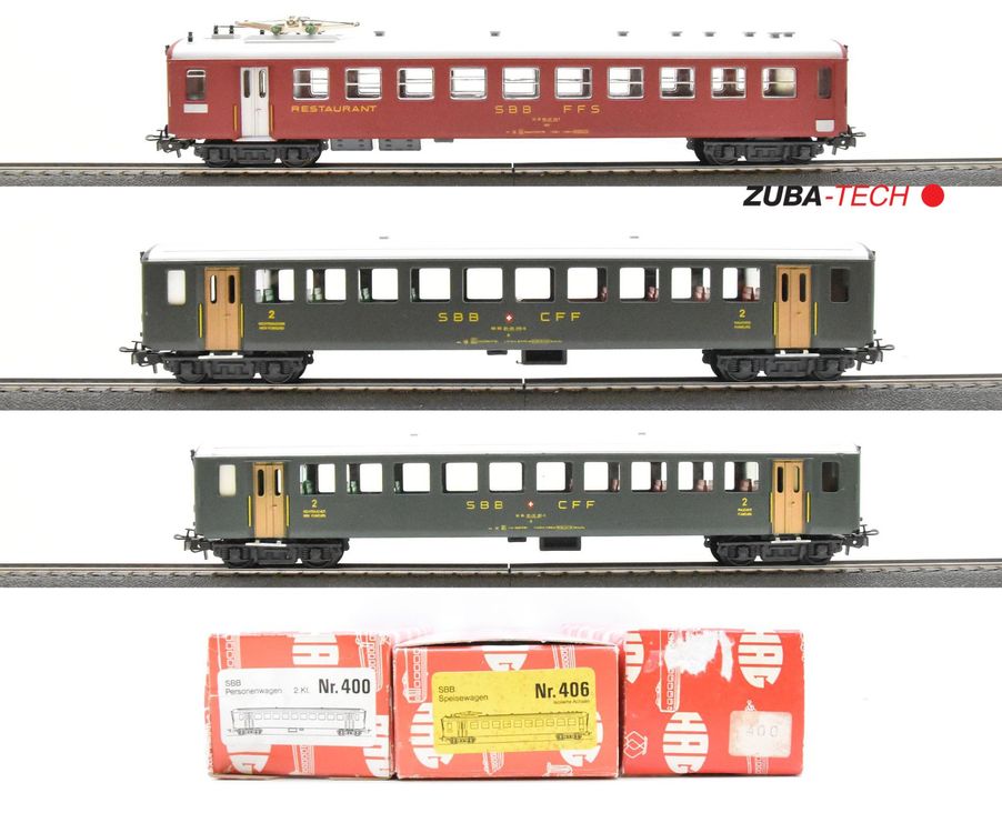 3x HAG 400 EW I Personenwagen SBB, H0 WS mit OVP | Kaufen auf Ricardo
