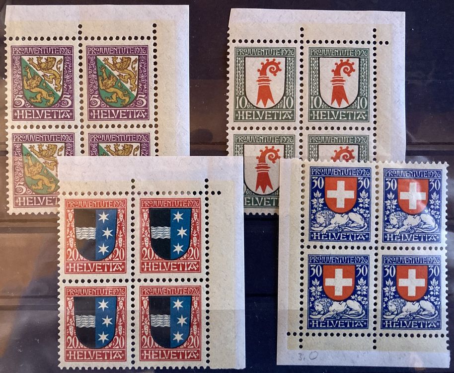 PJ 1926 Viererblock postfrisch (**), SBK 40 Fr. (Neu (gemäss Beschreibung)) in Flawil für CHF 7 ...