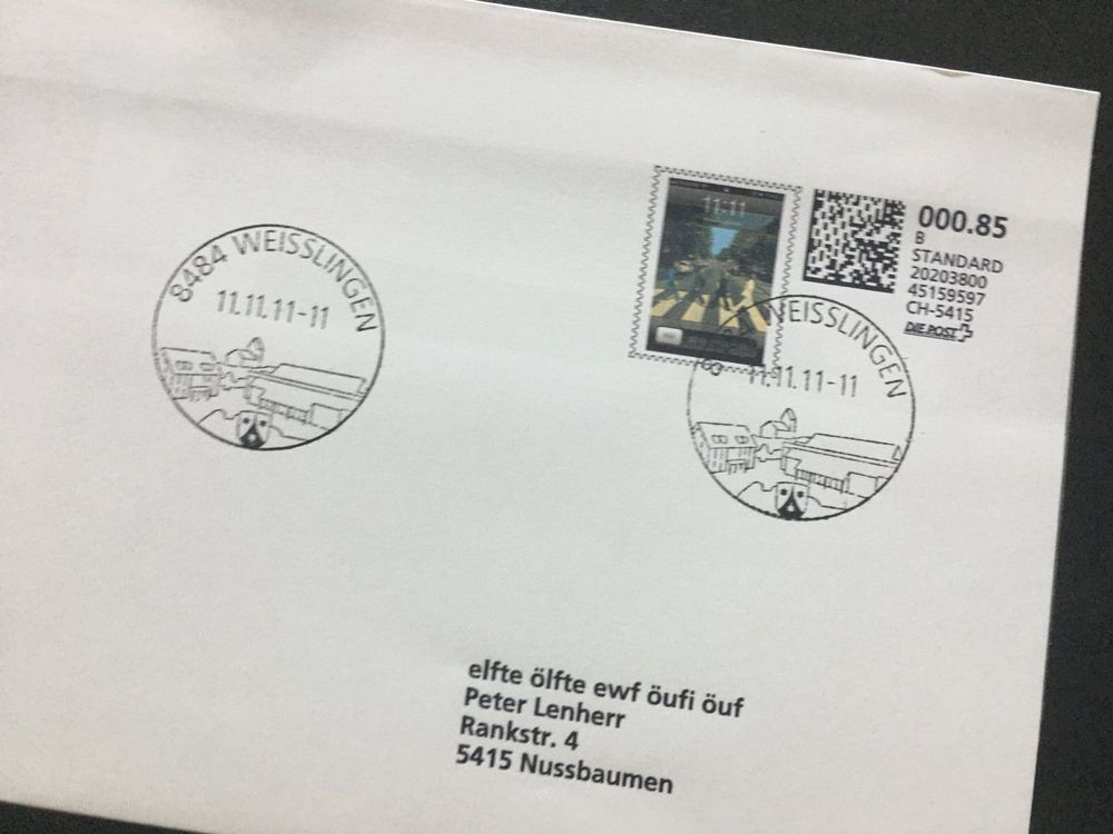 11.11.11-11 Schnapszahl Webstamp "Beatles" UNIKAT (Neu (gemäss ...